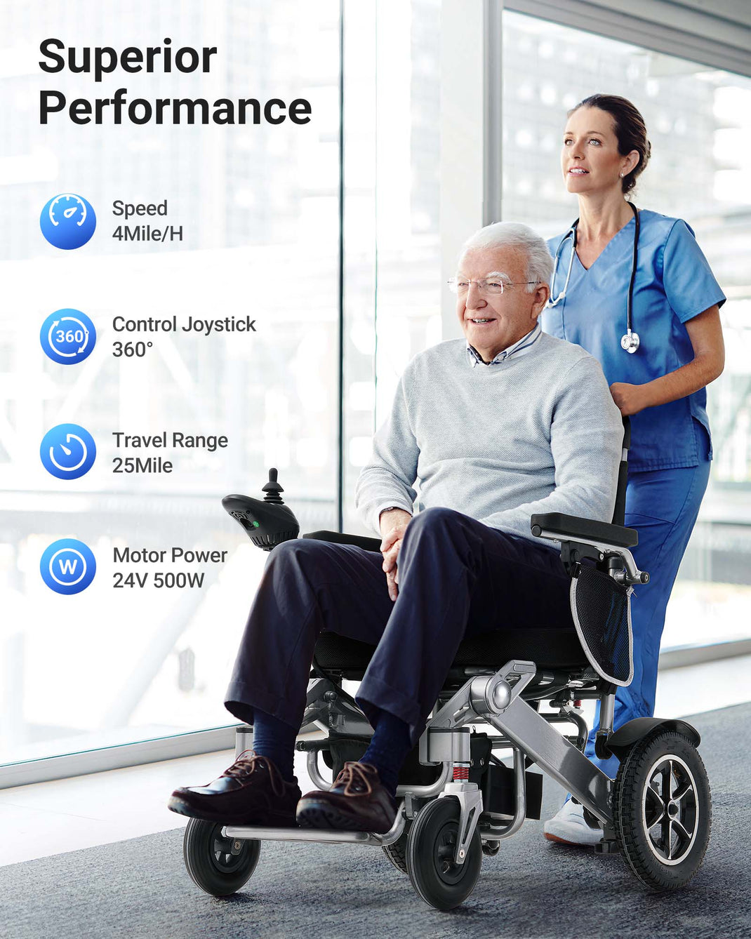 VerPal Lightweight Intelligent Folding Power Wheelchair YL9000 – VerPal